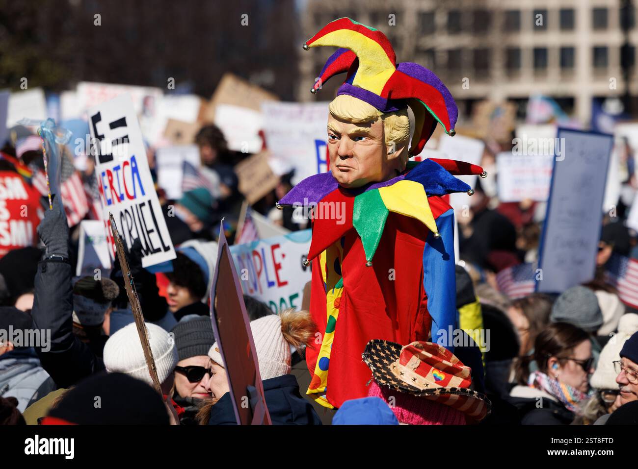 Washington, United States. 17th Feb, 2025. A effigy of Trump dressed as ...