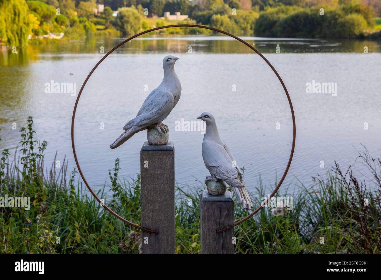 Kent, UK - September 9th 2023: A birds sculpture at Leeds Castle in ...