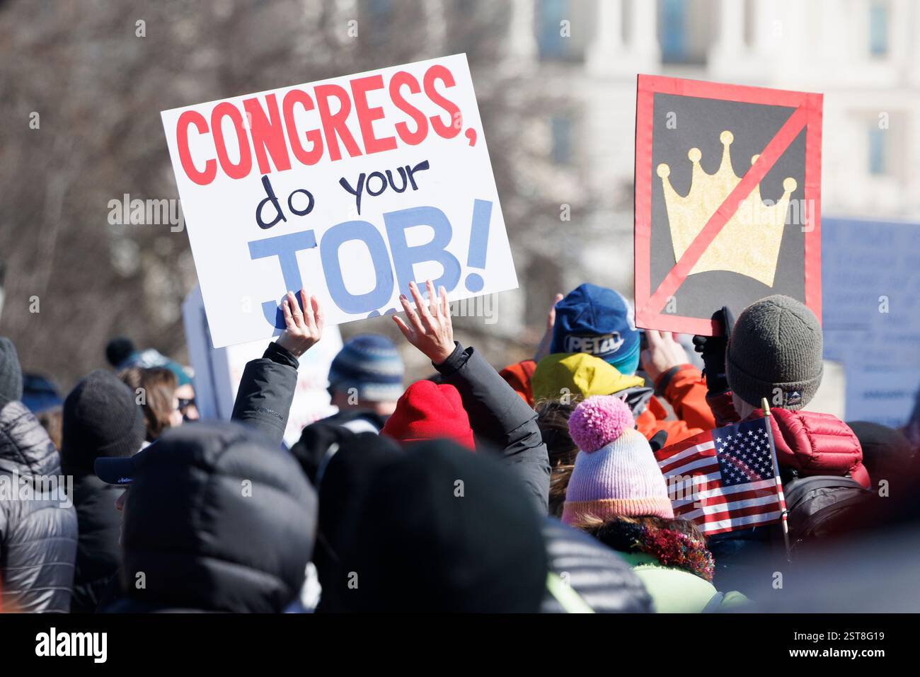Washington, United States. 17th Feb, 2025. Protesters rally against ...