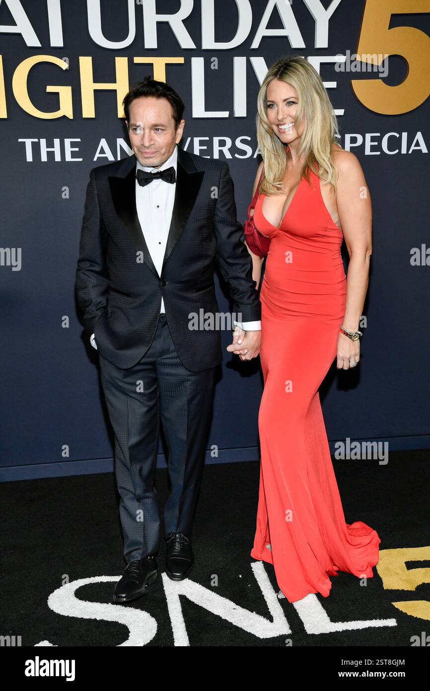 Chris Kattan, left, and Maria Libri attend the SNL50: The Anniversary ...