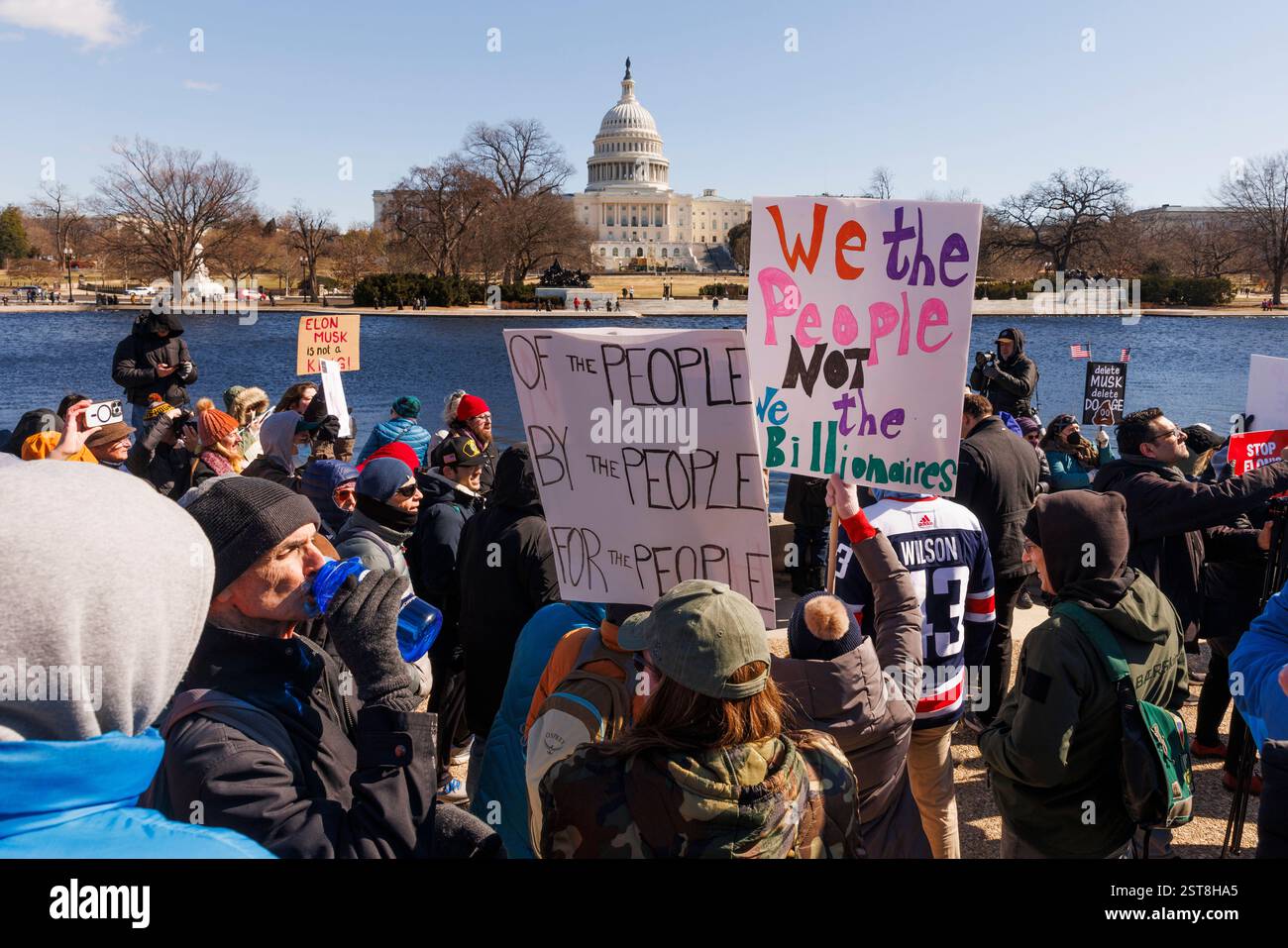 Washington, United States. 17th Feb, 2025. Protesters rally against ...
