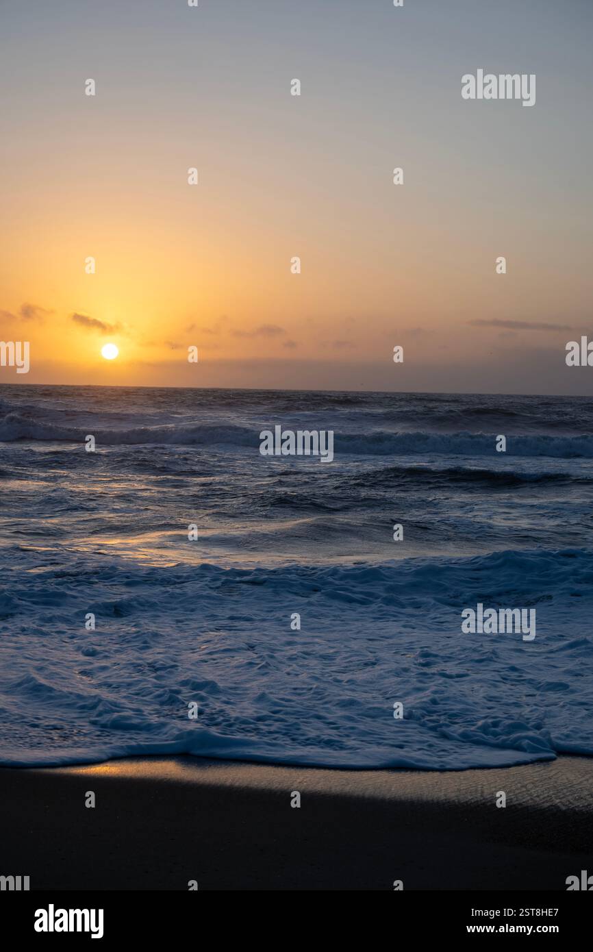 The Atlantic Ocean at sunrise. Outer Banks, North Carolina Stock Photo ...