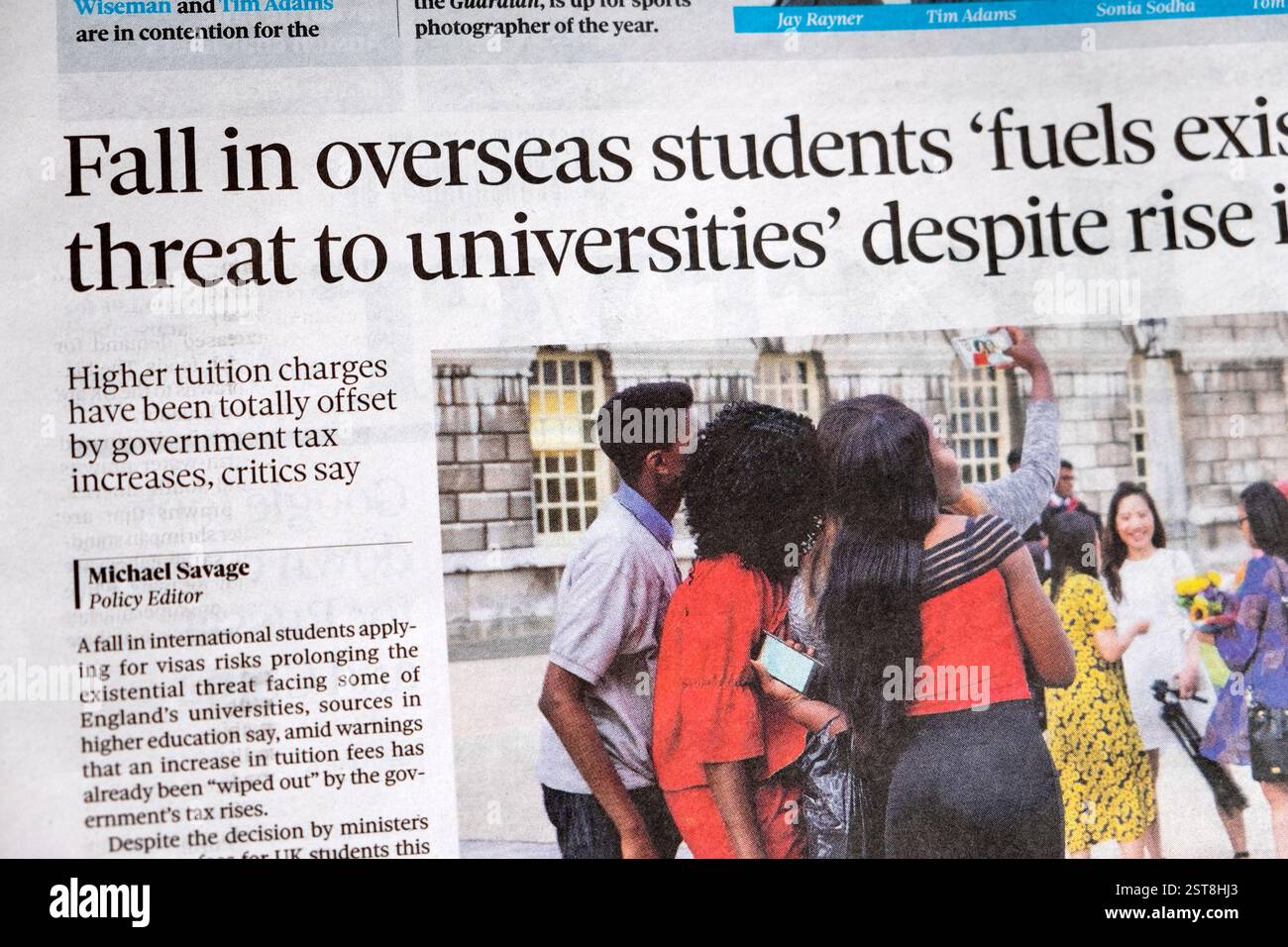 'Fall in overseas students fuels threat to English universities despite ...
