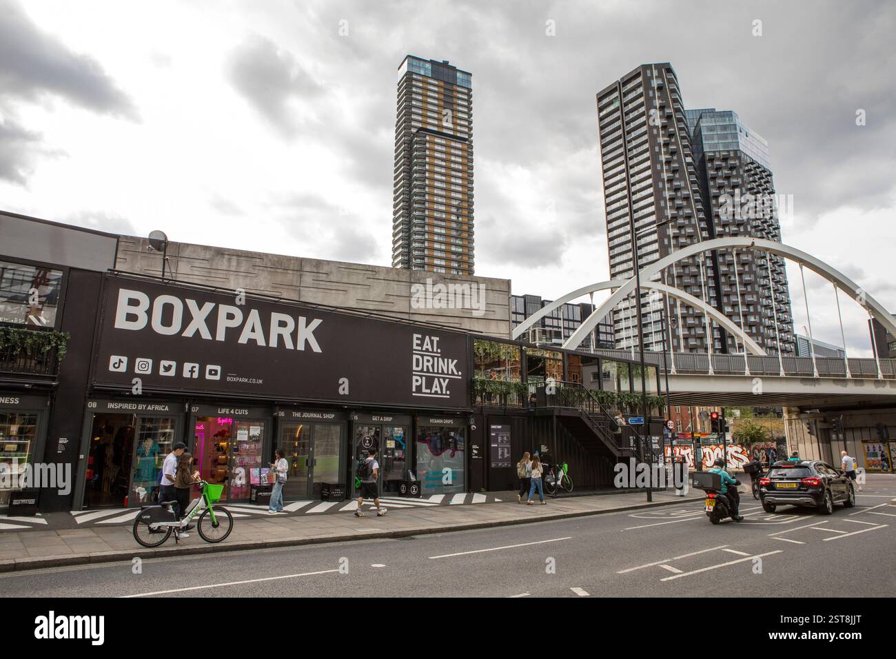 London, UK - August 29th 2023: BOXPARK Shoreditch in London, UK Stock ...
