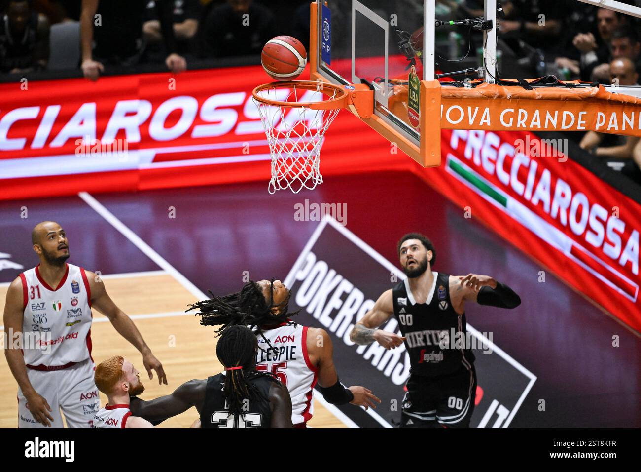 Italy. 12th Feb, 2025. Jason Burnell Germani Brescia react during the ...