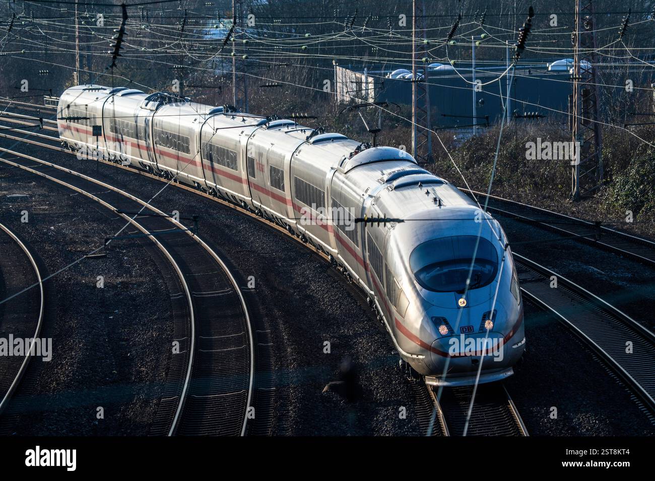 ICE 3 train on the tracks west of Essen Central Station, North Rhine ...