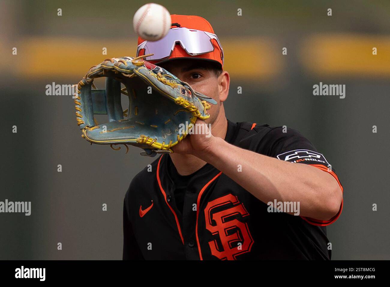 San Francisco Giants shortstop Willy Adames catches a ball during ...
