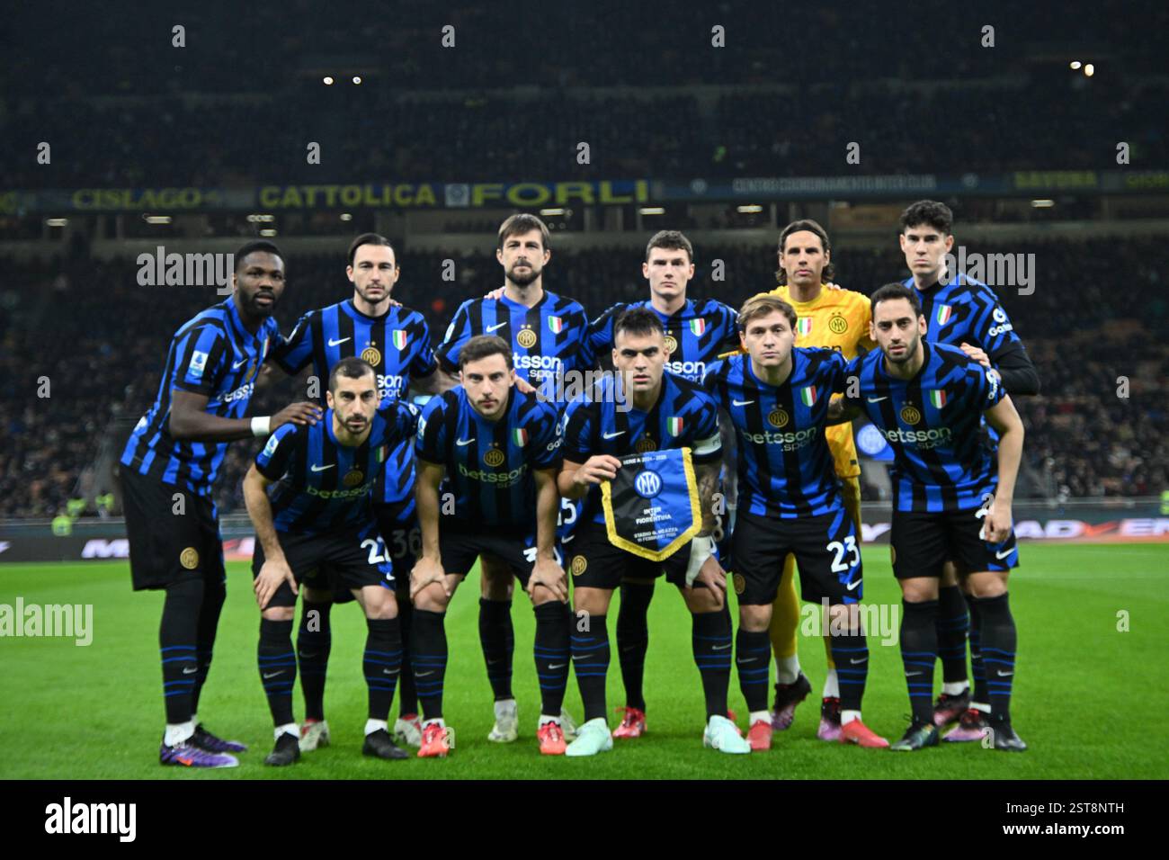Italy. 10th Feb, 2025. Lineup of Inter FC in action during the Italian ...