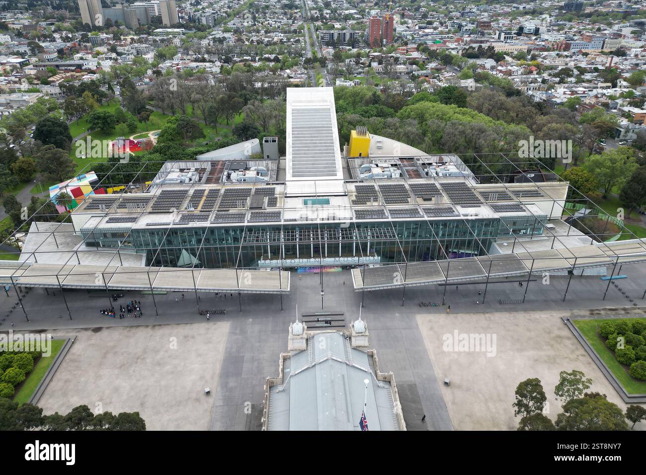 aerial view of Melbourne Museum, Carlton Gardens Melbourne Australia ...