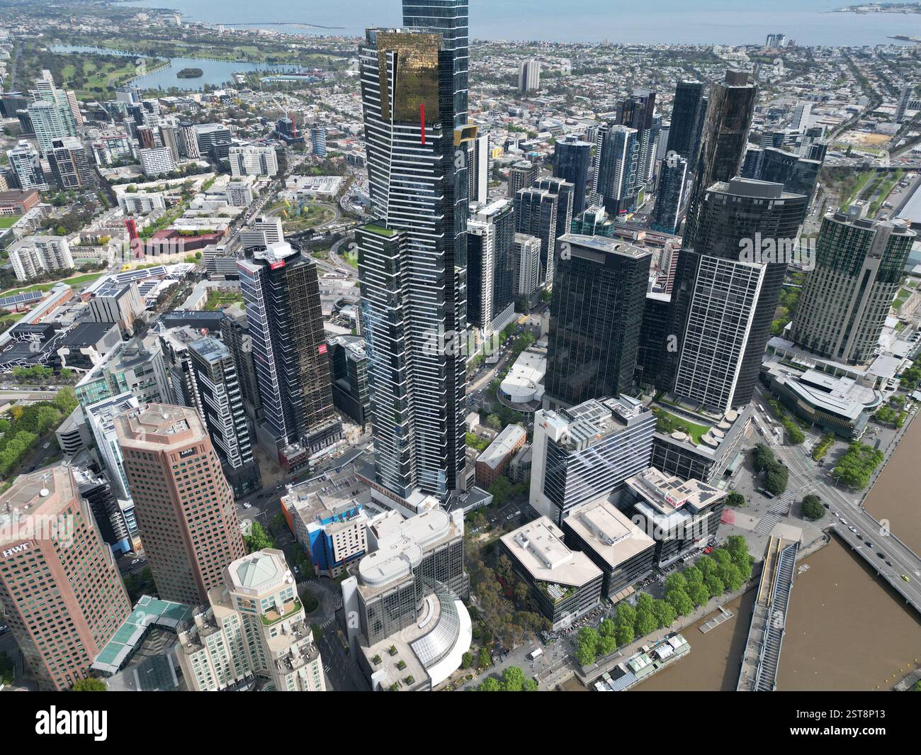 aerial view of Eureka Tower, Southbank, Melbourne Skydeck, Melbourne ...