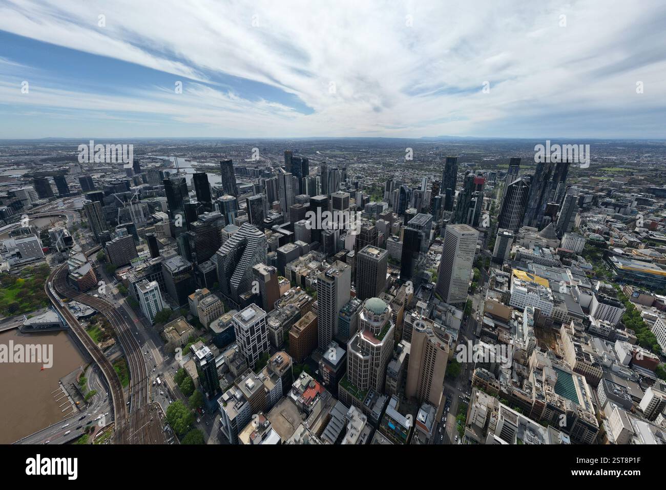 aerial view of Melbourne CBD, Melbourne Central business district, city ...