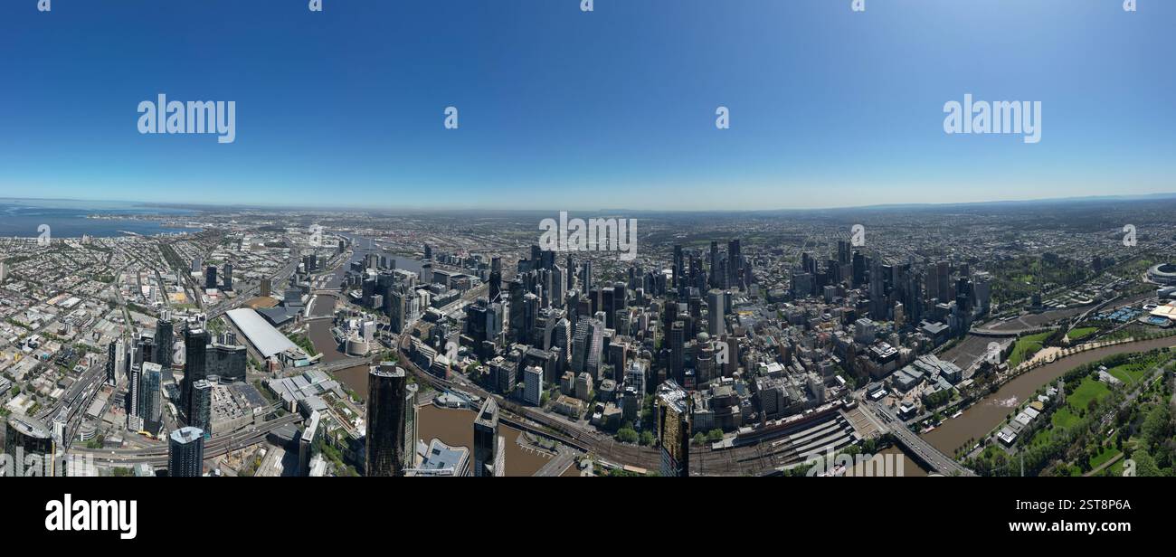 aerial view of Melbourne CBD, Melbourne Central business district, city ...