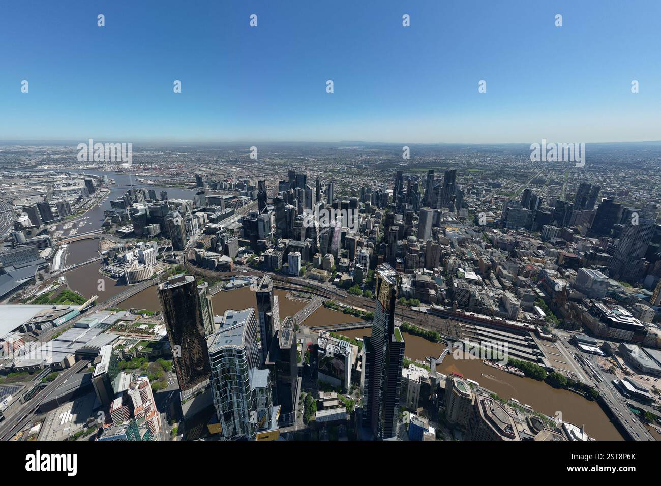 aerial view of Melbourne CBD, Melbourne Central business district, city ...