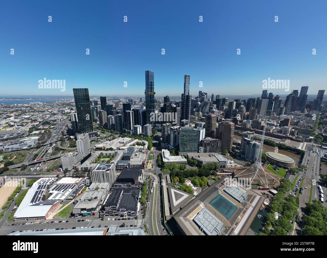 aerial view of Melbourne CBD, Melbourne Central business district, city ...
