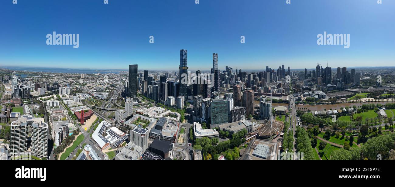 panoramic aerial view of Melbourne CBD, Melbourne Central business ...