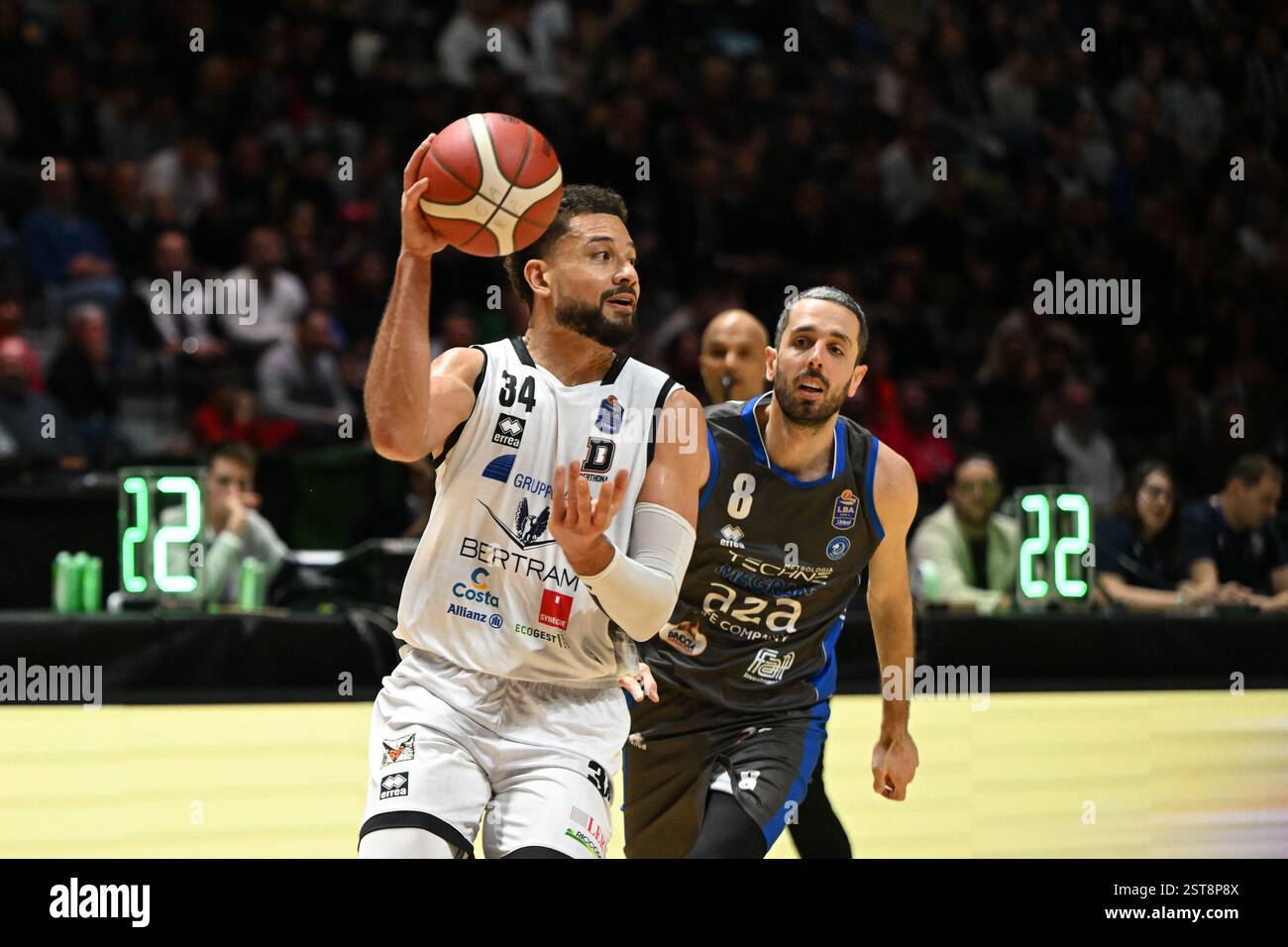 Italy. 12th Feb, 2025. Kyle Weems of Bertram Derthona Tortona in action ...