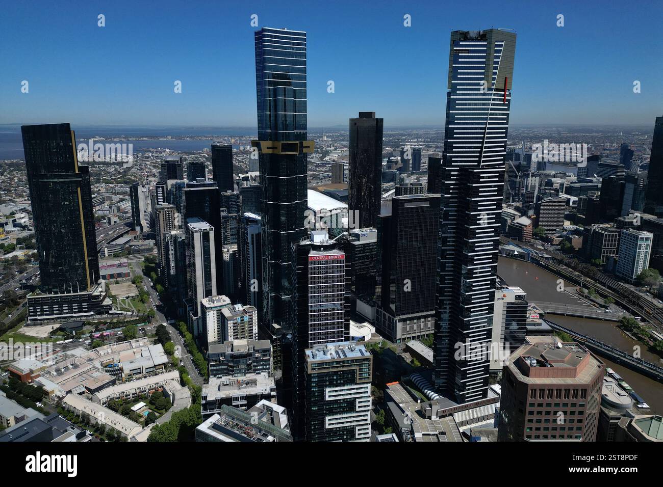 aerial view of Eureka Tower, Southbank, Melbourne Skydeck, Melbourne ...