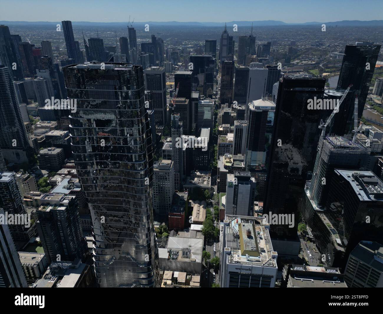 aerial view of Melbourne CBD, Melbourne Central business district, city ...