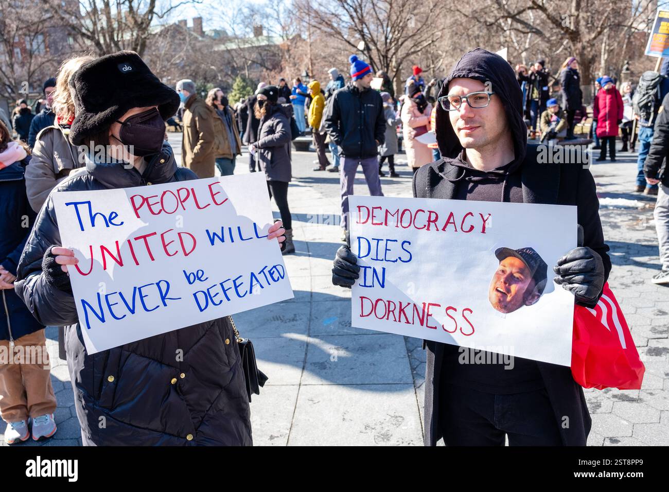 New York, NY, USA. 17th Feb, 2025. Thousands of anti-Trump ...