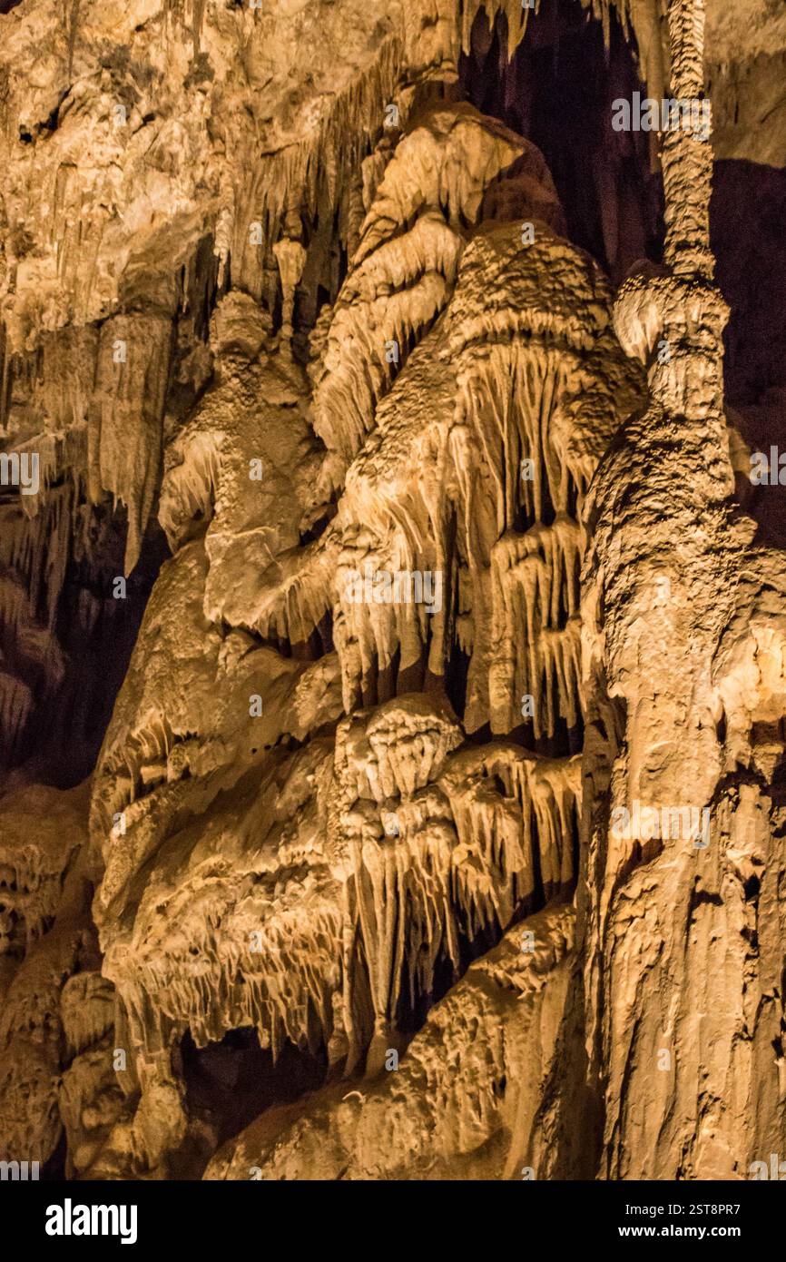 Amazing stalactite formations underground at Mitchell Caverns Stock ...