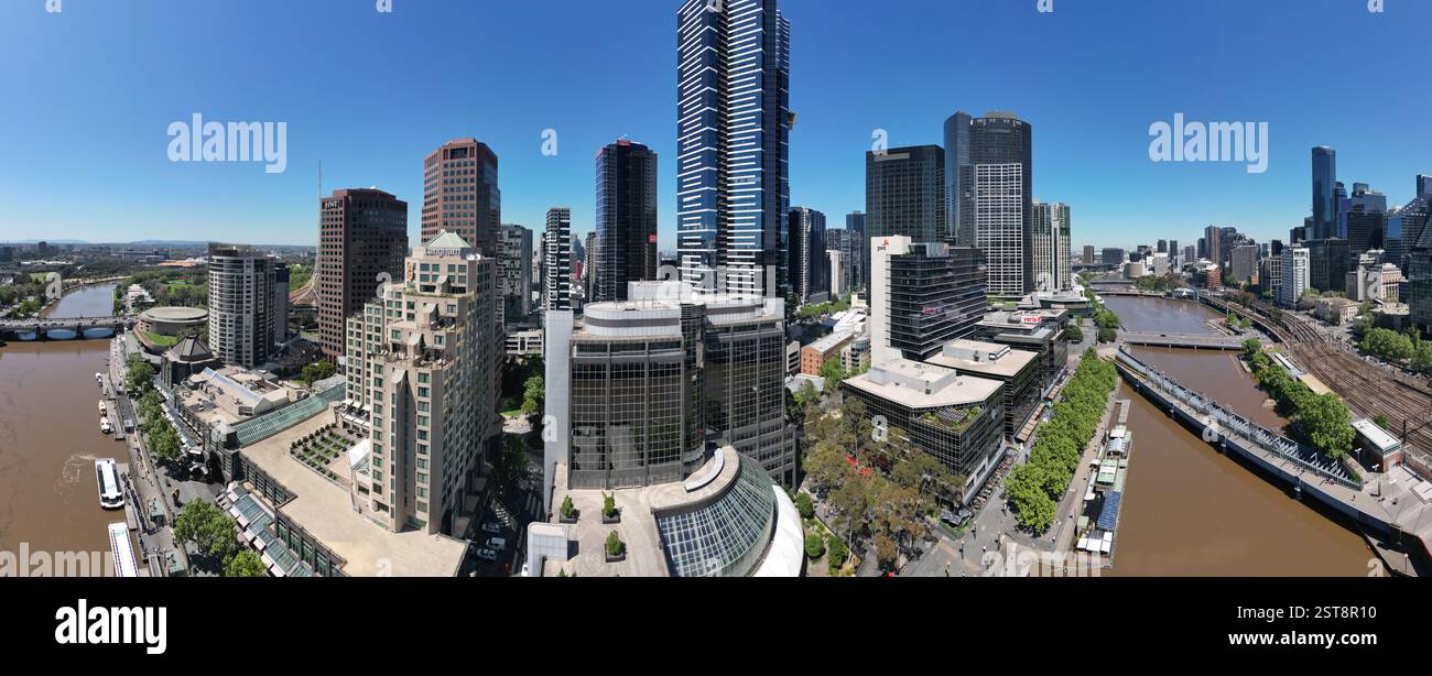 panoramic aerial view of Melbourne CBD, Melbourne Central business ...