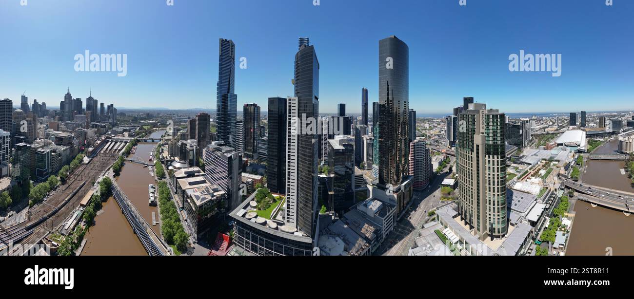 panoramic aerial view of Melbourne CBD, Melbourne Central business ...
