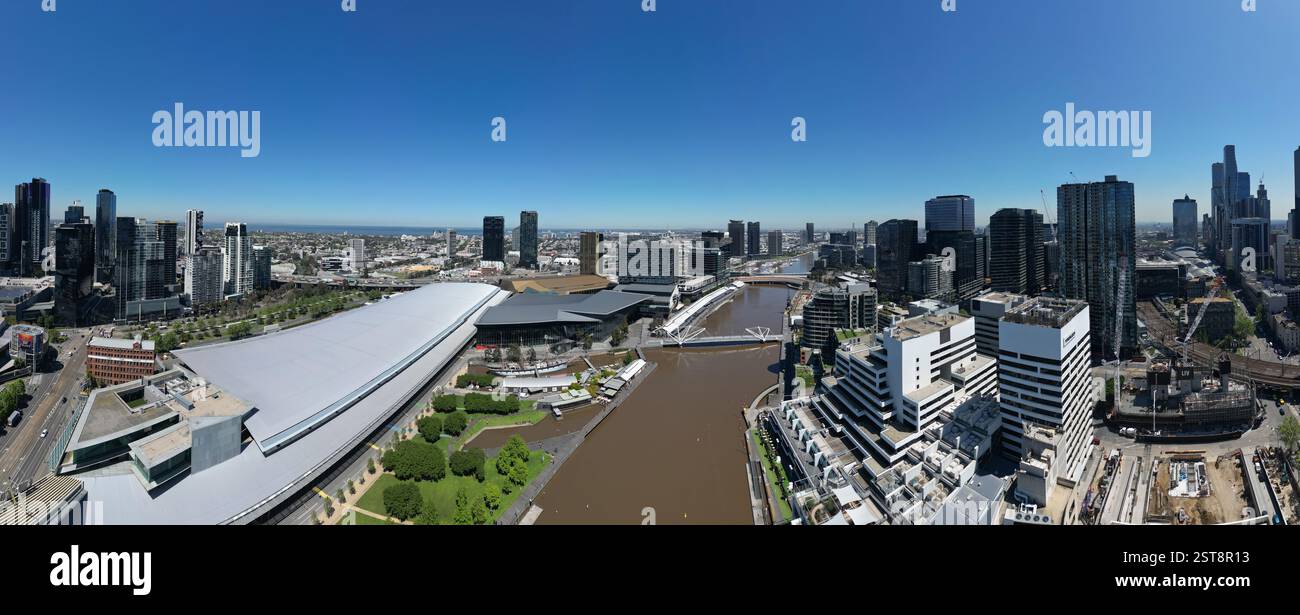 panoramic aerial view of Melbourne CBD, Melbourne Central business ...