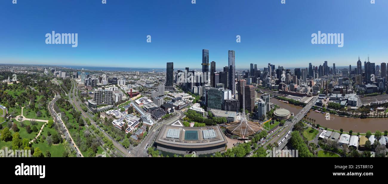 panoramic aerial view of Melbourne CBD, Melbourne Central business ...