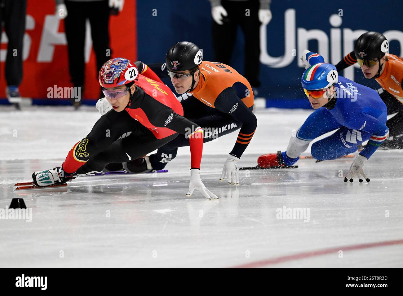 Milan, Italy. 15th Feb, 2025. Forum Assago: Men 500 m during ISU Short ...