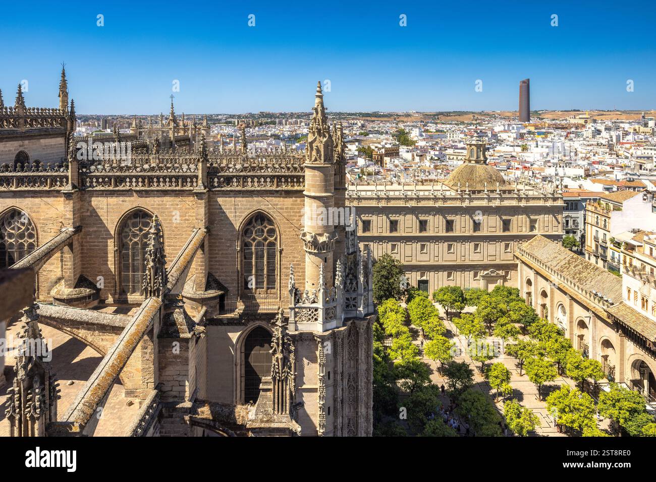 Seville town, capital of Andalusia in Spain. Panoramic view of a ...