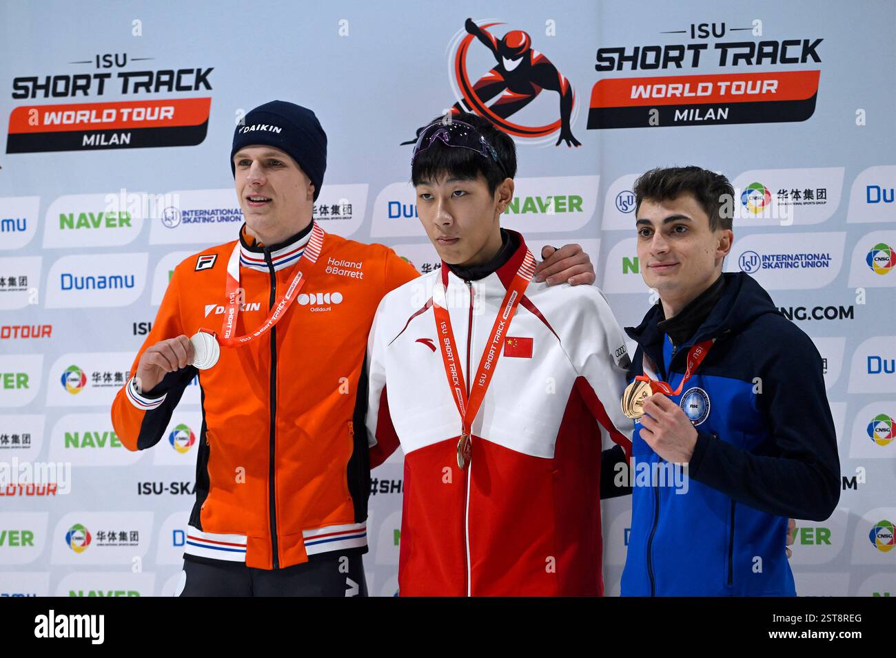 Milan, Italy. 15th Feb, 2025. Forum Assago: Men 500 m during ISU Short ...