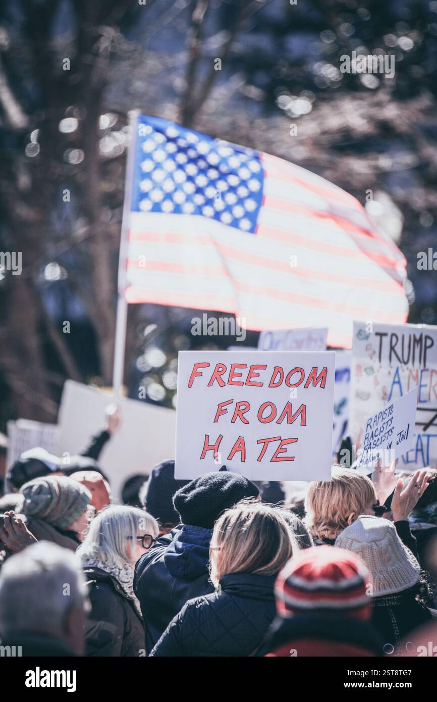 Richmond VA, USA, 17th Feb 2025, Anti Donald Trump and Elon Musk ...