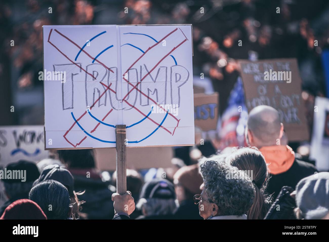 Richmond VA, USA, 17th Feb 2025, Anti Donald Trump and Elon Musk ...