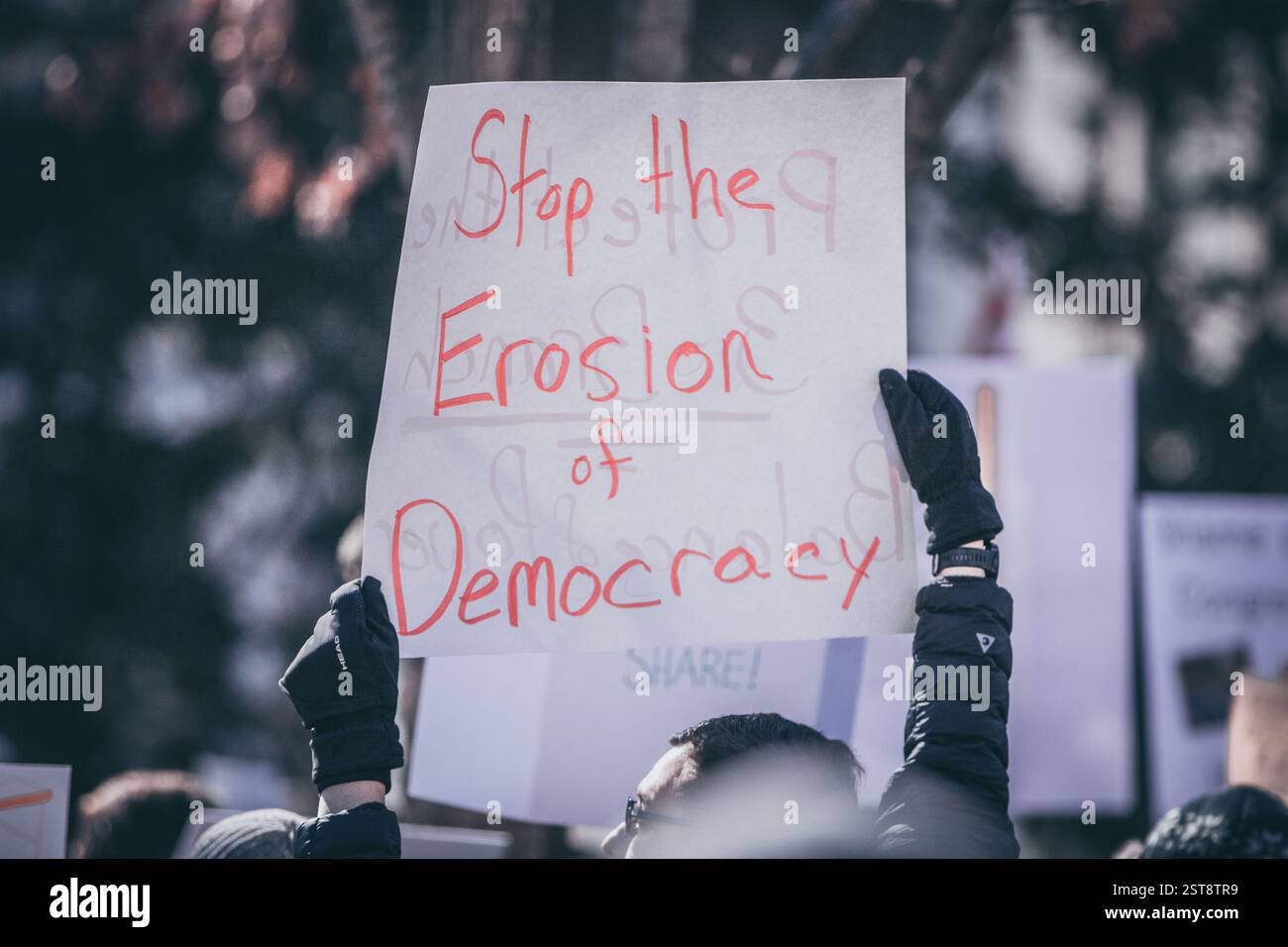 Richmond VA, USA, 17th Feb 2025, Anti Donald Trump and Elon Musk ...