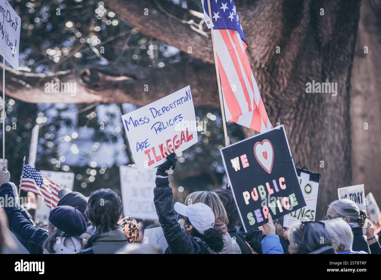 Richmond VA, USA, 17th Feb 2025, Anti Donald Trump and Elon Musk ...
