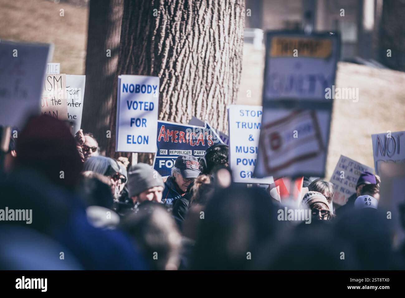 Richmond VA, USA, 17th Feb 2025, Anti Donald Trump and Elon Musk ...