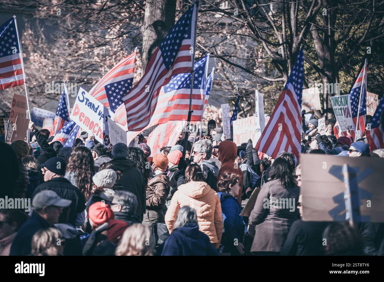 Richmond VA, USA, 17th Feb 2025, Anti Donald Trump and Elon Musk ...