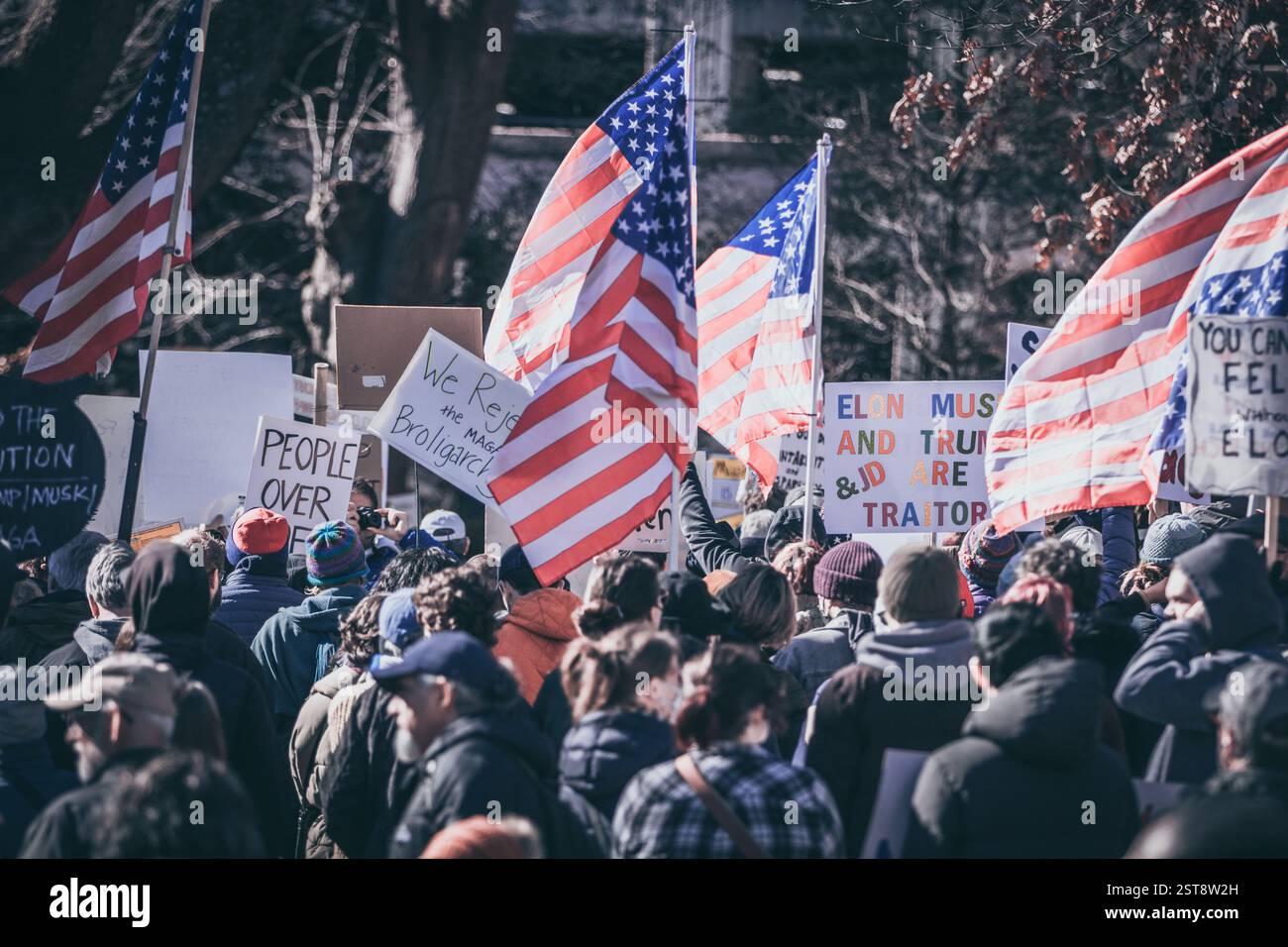 Richmond VA, USA, 17th Feb 2025, Anti Donald Trump and Elon Musk ...