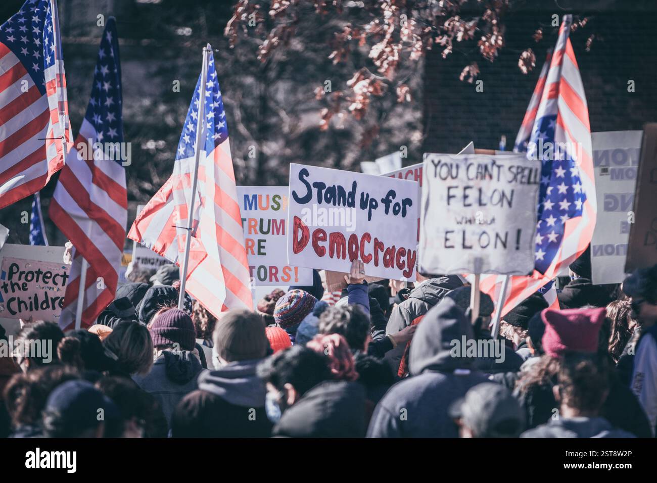 Richmond VA, USA, 17th Feb 2025, Anti Donald Trump and Elon Musk ...