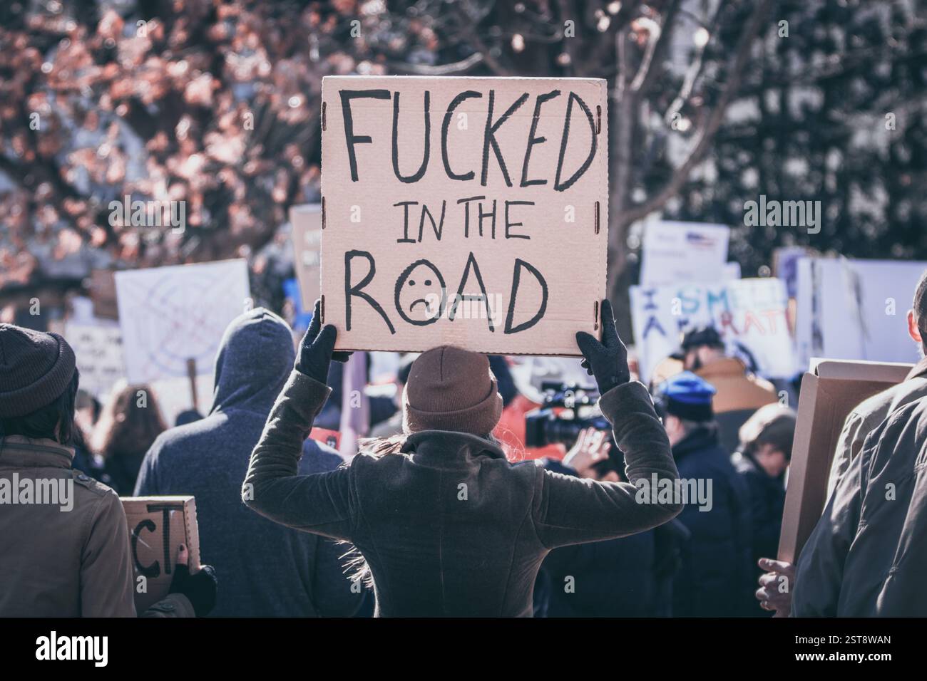 Richmond VA, USA, 17th Feb 2025, Anti Donald Trump and Elon Musk ...