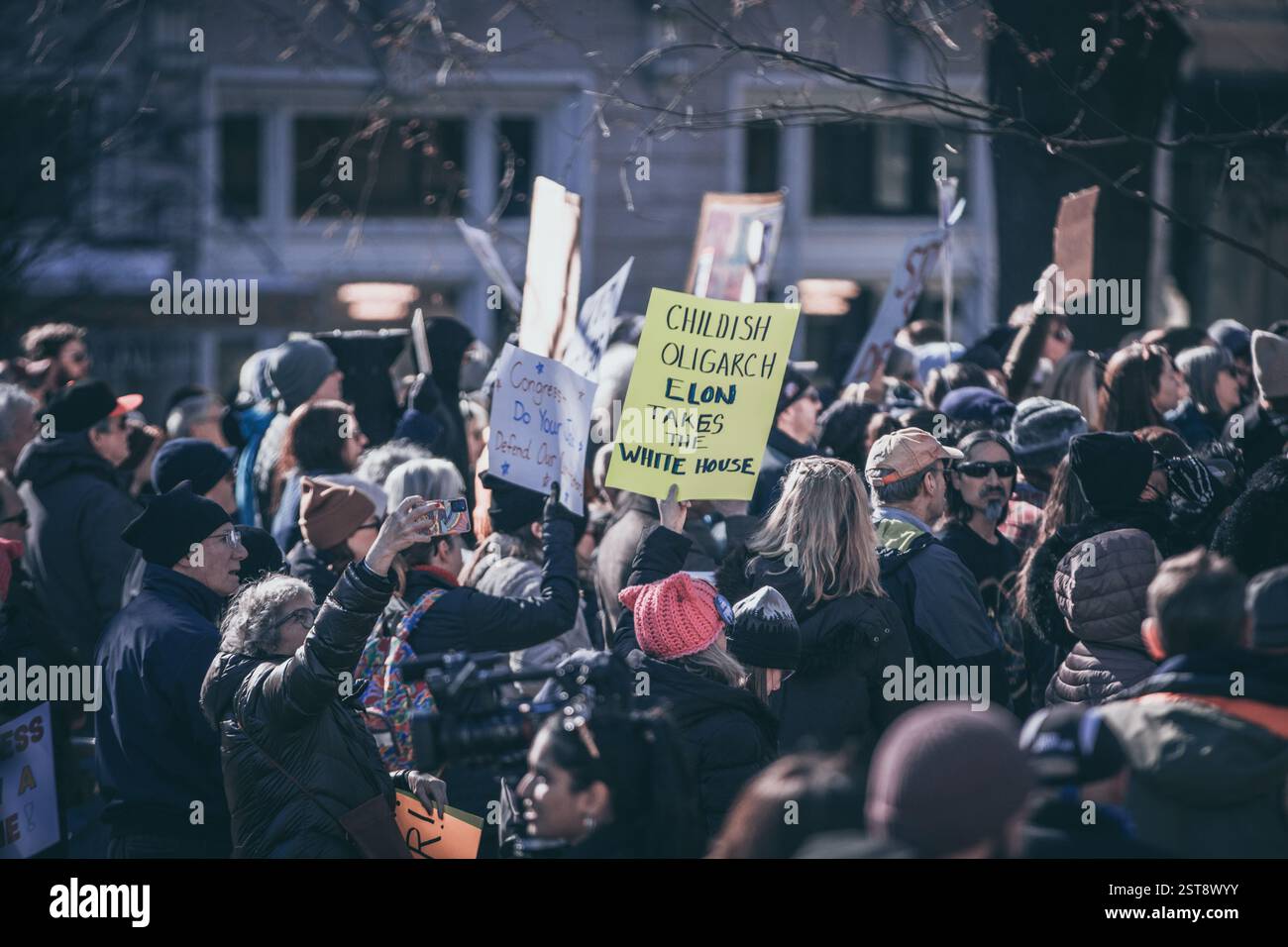 Richmond VA, USA, 17th Feb 2025, Anti Donald Trump and Elon Musk ...