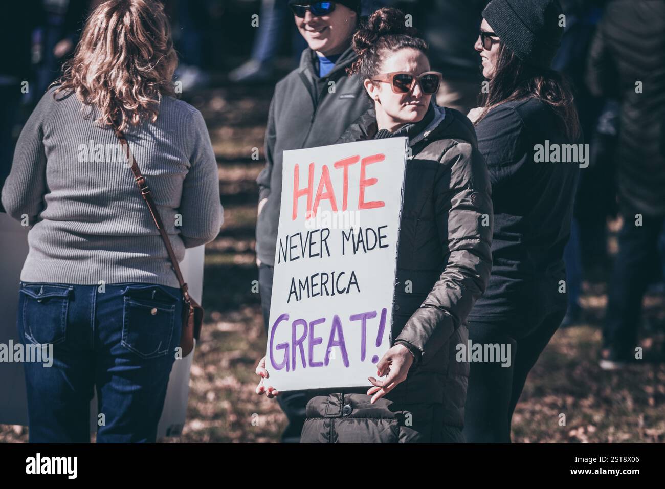 Richmond VA, USA, 17th Feb 2025, Anti Donald Trump and Elon Musk ...