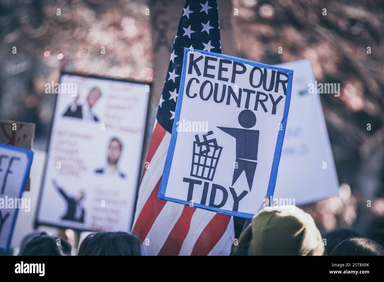 Richmond VA, USA, 17th Feb 2025, Anti Donald Trump and Elon Musk ...
