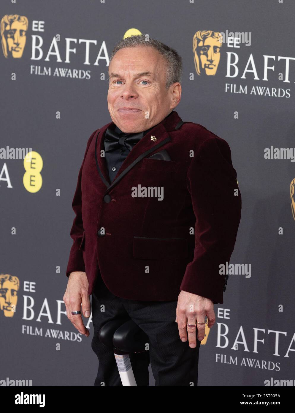 London, UK. 16 February, 2025. Warwick Davis attends the EE BAFTA's ...