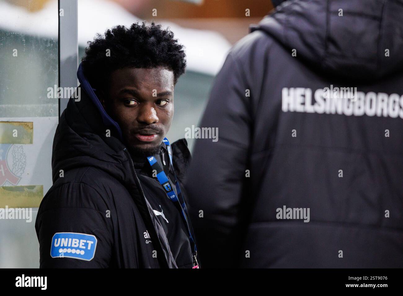 Uppsala, Sverige. 17th Feb, 2025. 250217 Helsingborgs Samuel Asoma ...