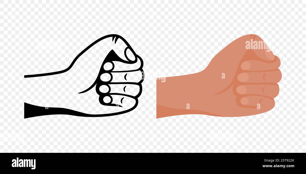 Fist Hand Gesture Vector Illustration. Clenched Fist Symbol, Hand Fist Icon, Strong Hand Clipart ...
