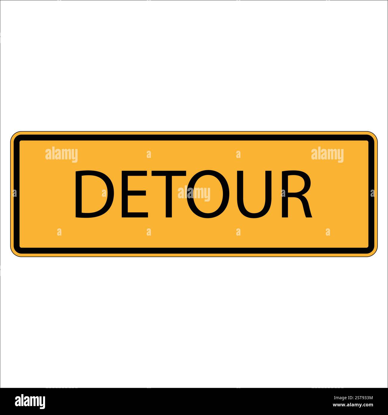 Detour road sign indicating alternative route due to road closure Stock ...