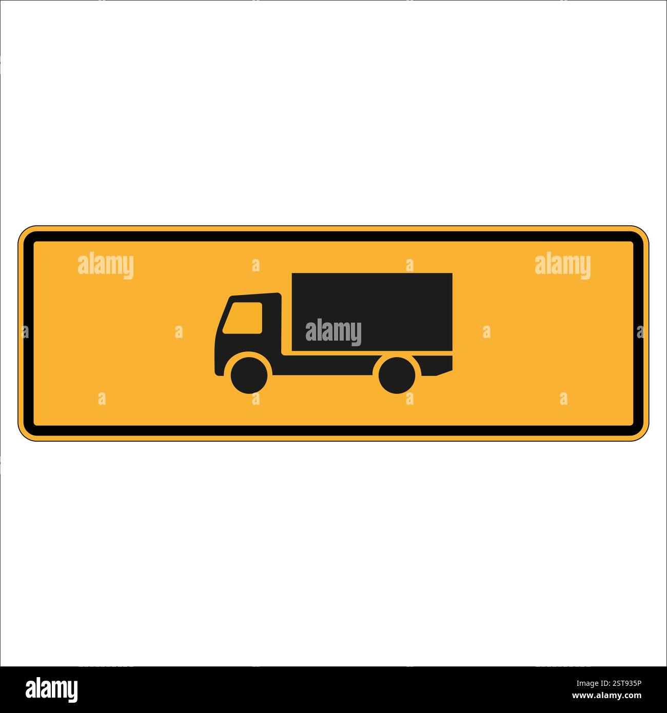 Delivery truck traffic sign indicating truck route or designated area ...