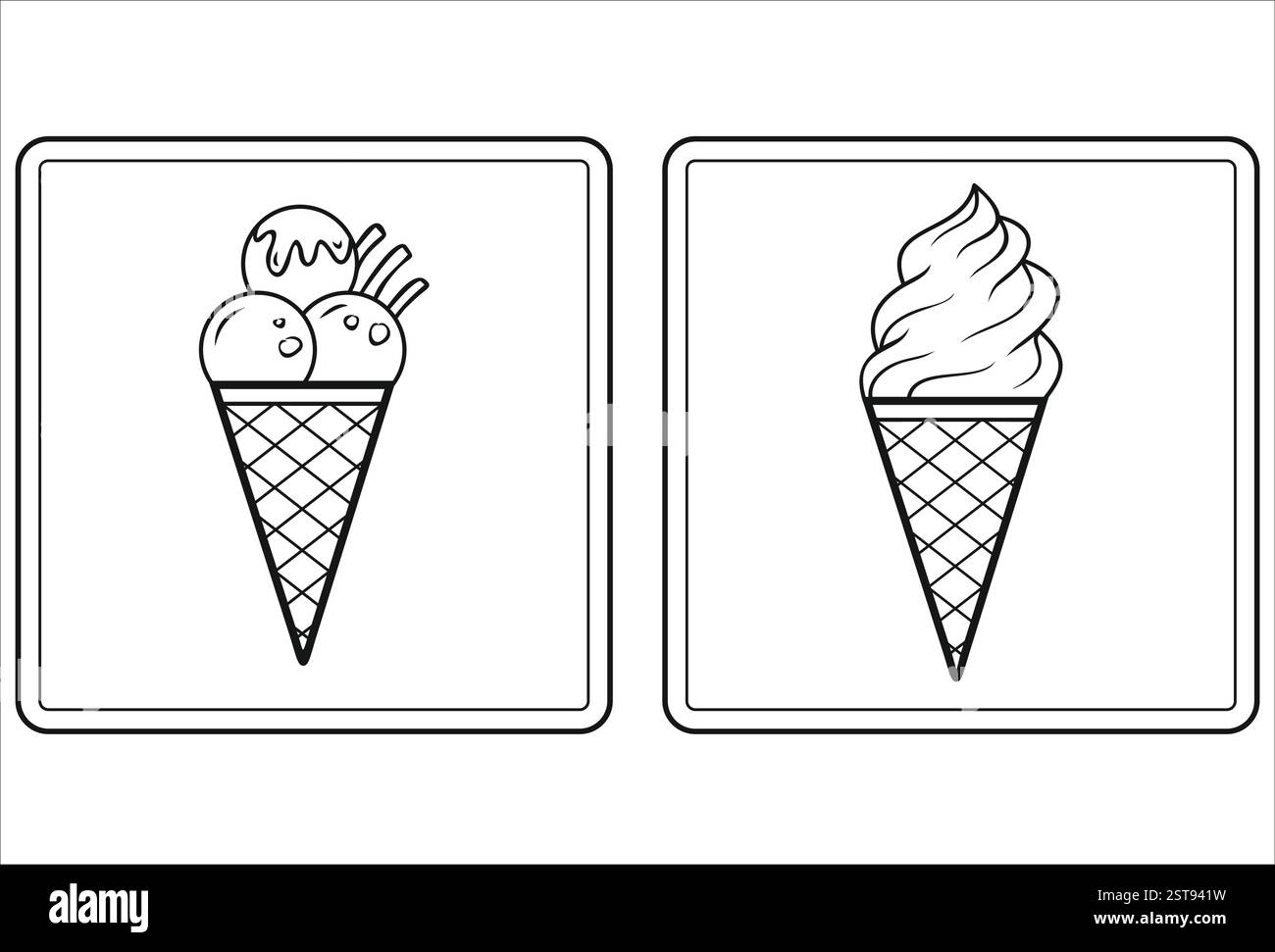 Ice cream in waffle cones Stock Vector Images - Alamy