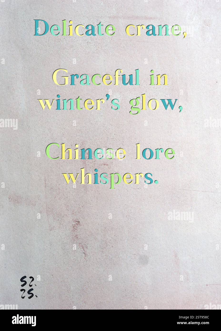 Delicate crane, Graceful in winter's glow, Chinese lore whispers ...